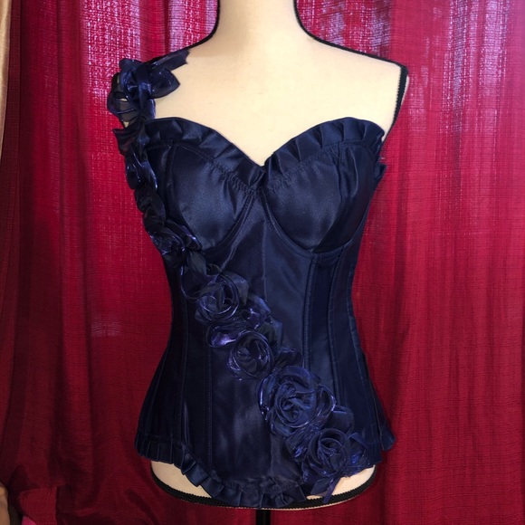 Tops | Sexy Flower One Shoulder Strap Corset | Poshmark